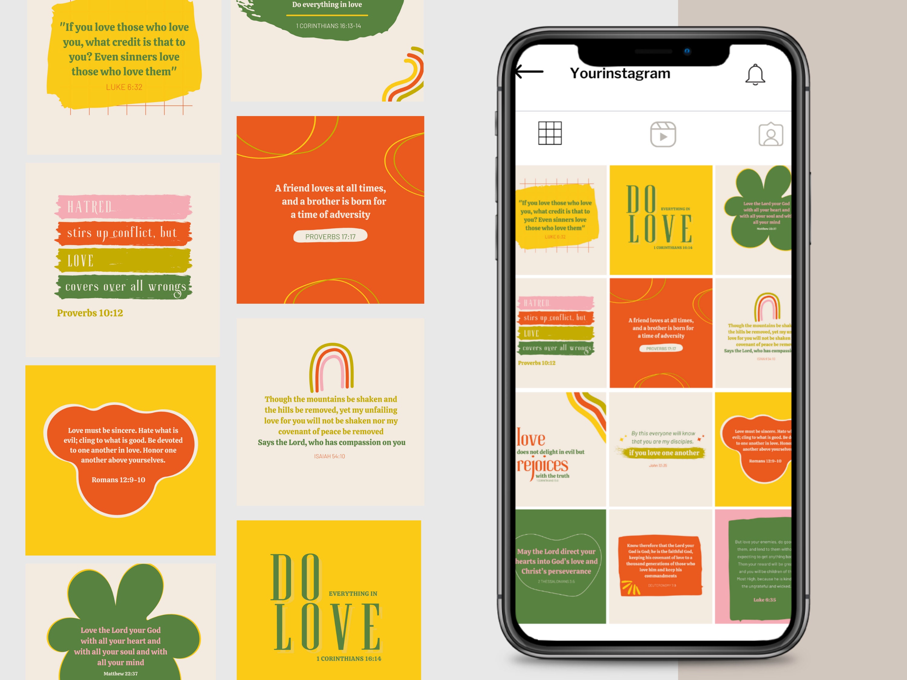 30 Scripture Instagram Template, Christian Instagram Template, Social Media Template, Canva ...