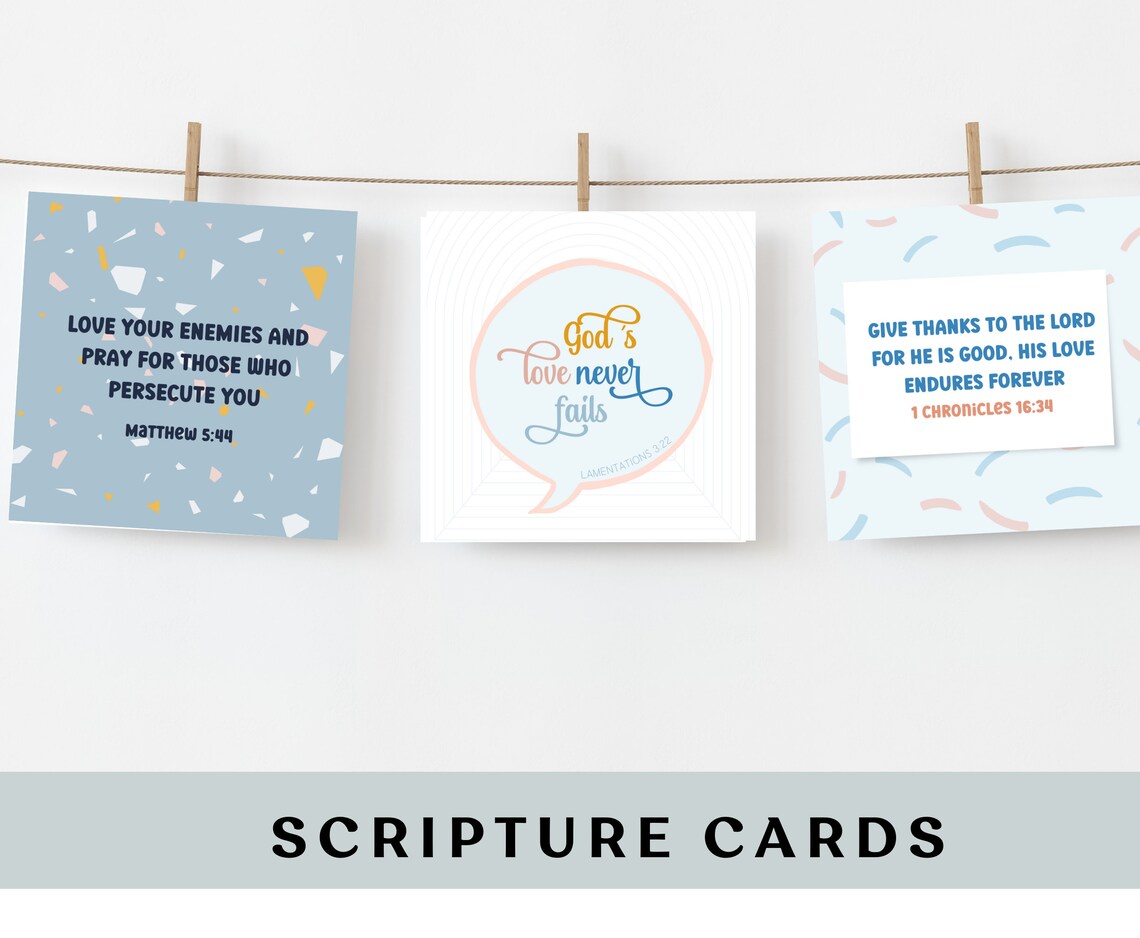 Kids Scripture Cards, Children's Bible Verse Memory, Scripture Card for ...