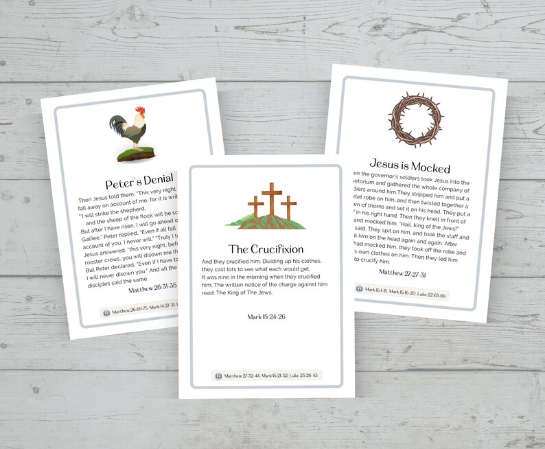 Printable Easter Scripture Cards Holy Week Cards Easter - Etsy