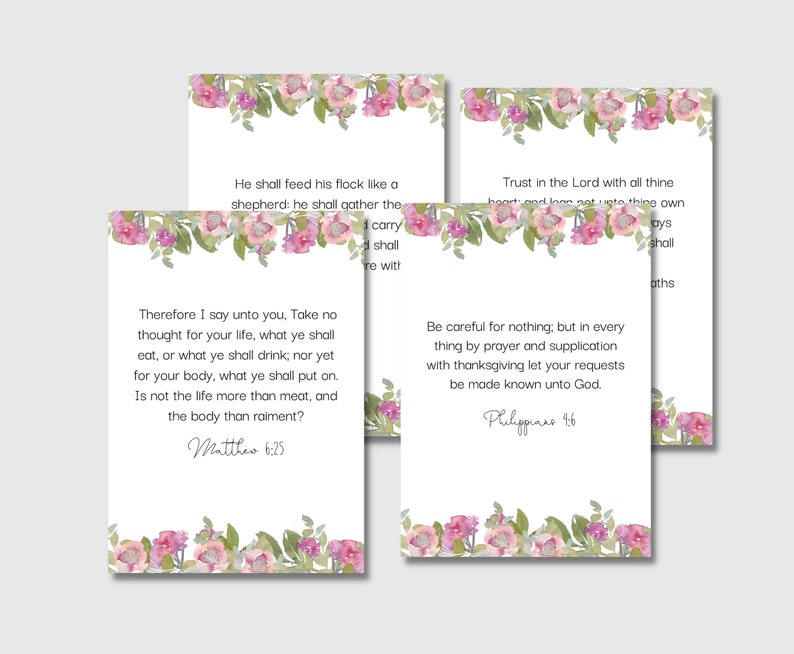 Bible Verse Cards: KJV Scripture Memory Prints (digital Download) - Etsy