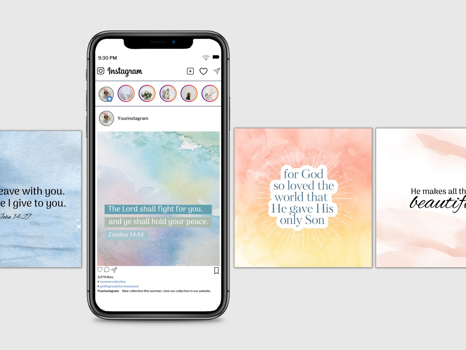 25 Bible Verse Instagram Template, Christian Instagram Template, Social ...