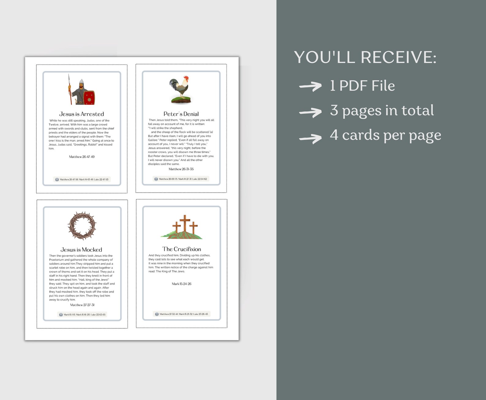 Printable Easter Scripture Cards Holy Week Cards Easter - Etsy