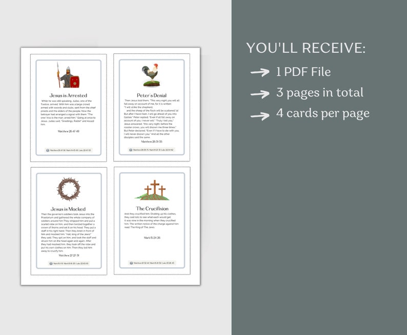Printable Easter Scripture Cards Holy Week Cards Easter - Etsy