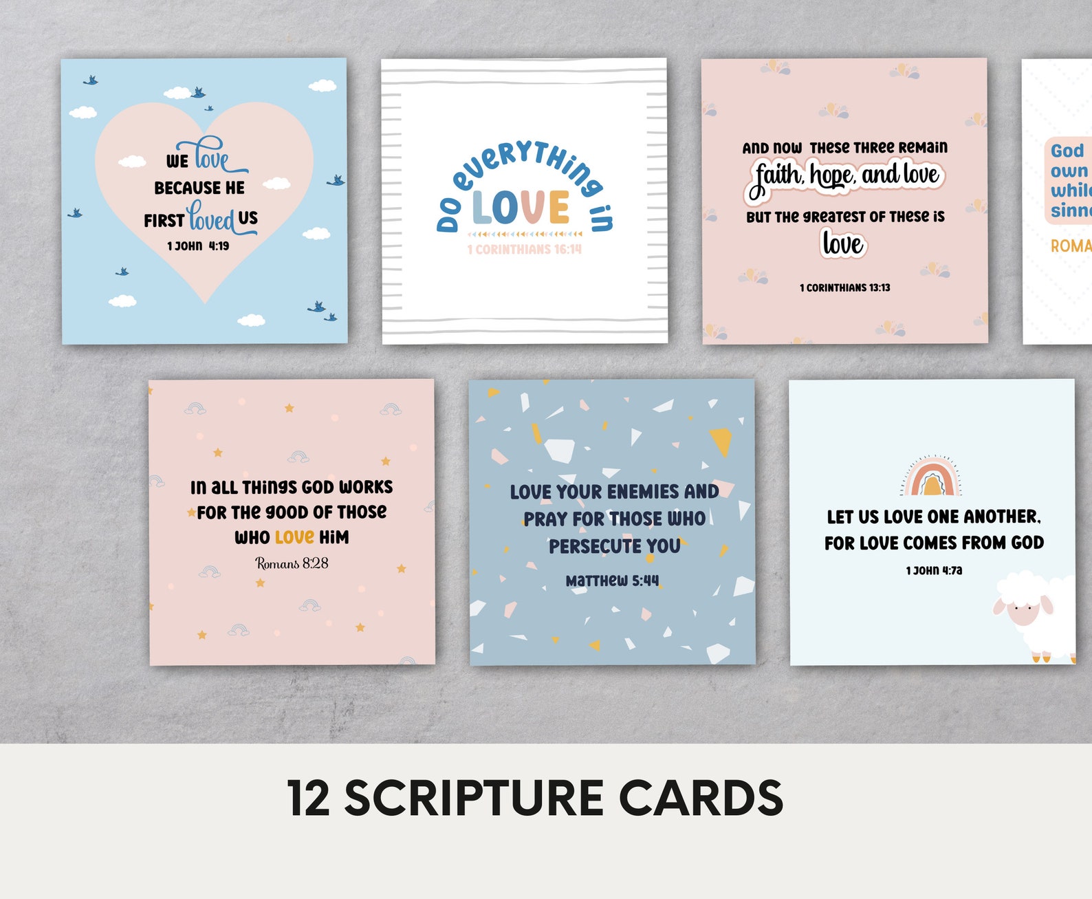 Kids Scripture Cards, Children's Bible Verse Memory, Scripture Card for ...