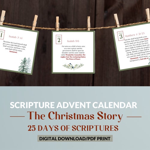 Advent Calendar Printable Advent Story Christmas Countdown | Etsy