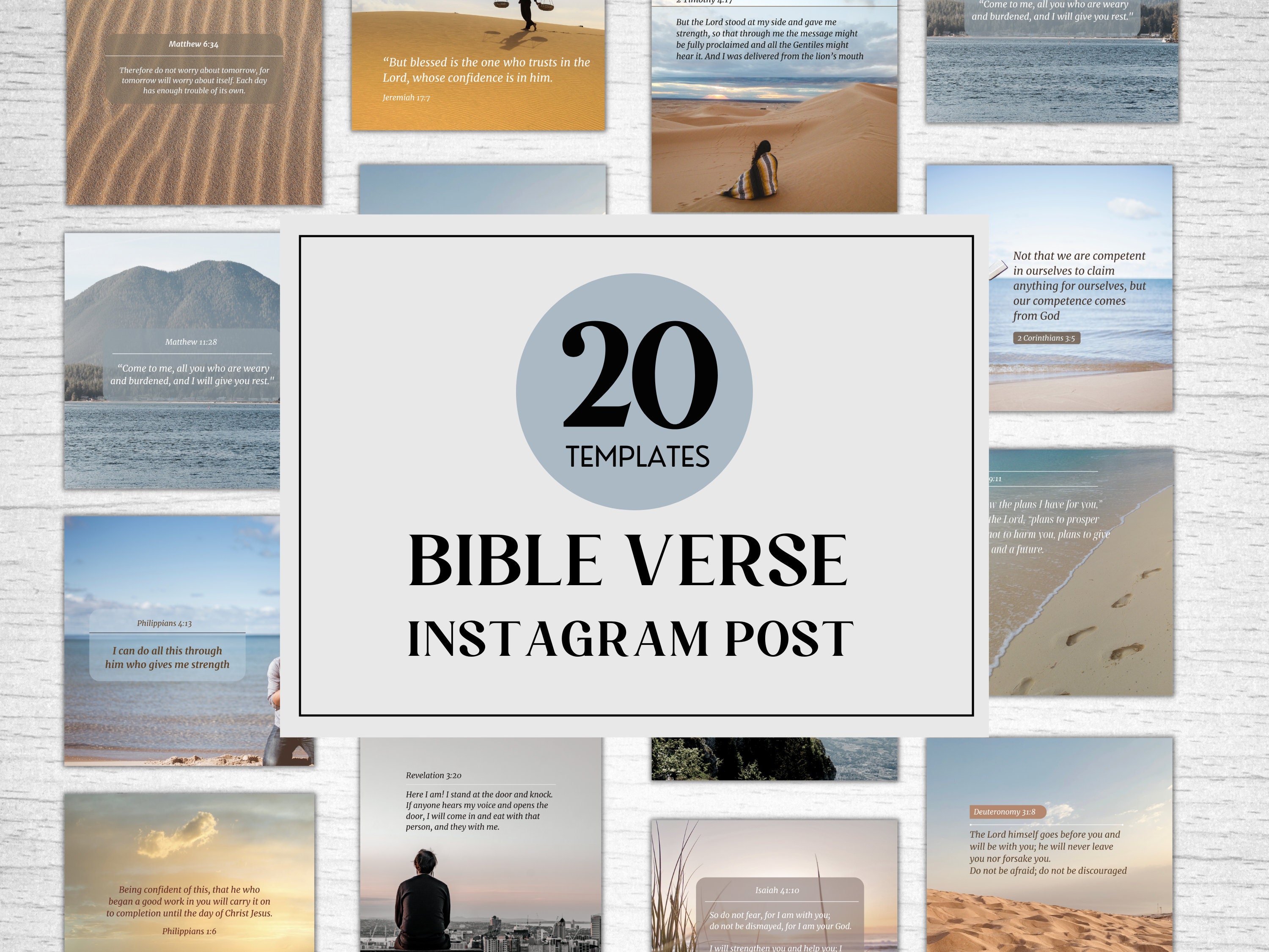 20 Bible Verse Canva Template for Instagram, Faith-inspiring Instagram ...