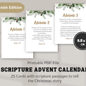 Spanish Scripture Advent Calendar, Christmas Countdown, Spanish ...