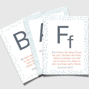 ABC Scripture Flash Cards Bible Verse Alphabet Cards Set | Etsy