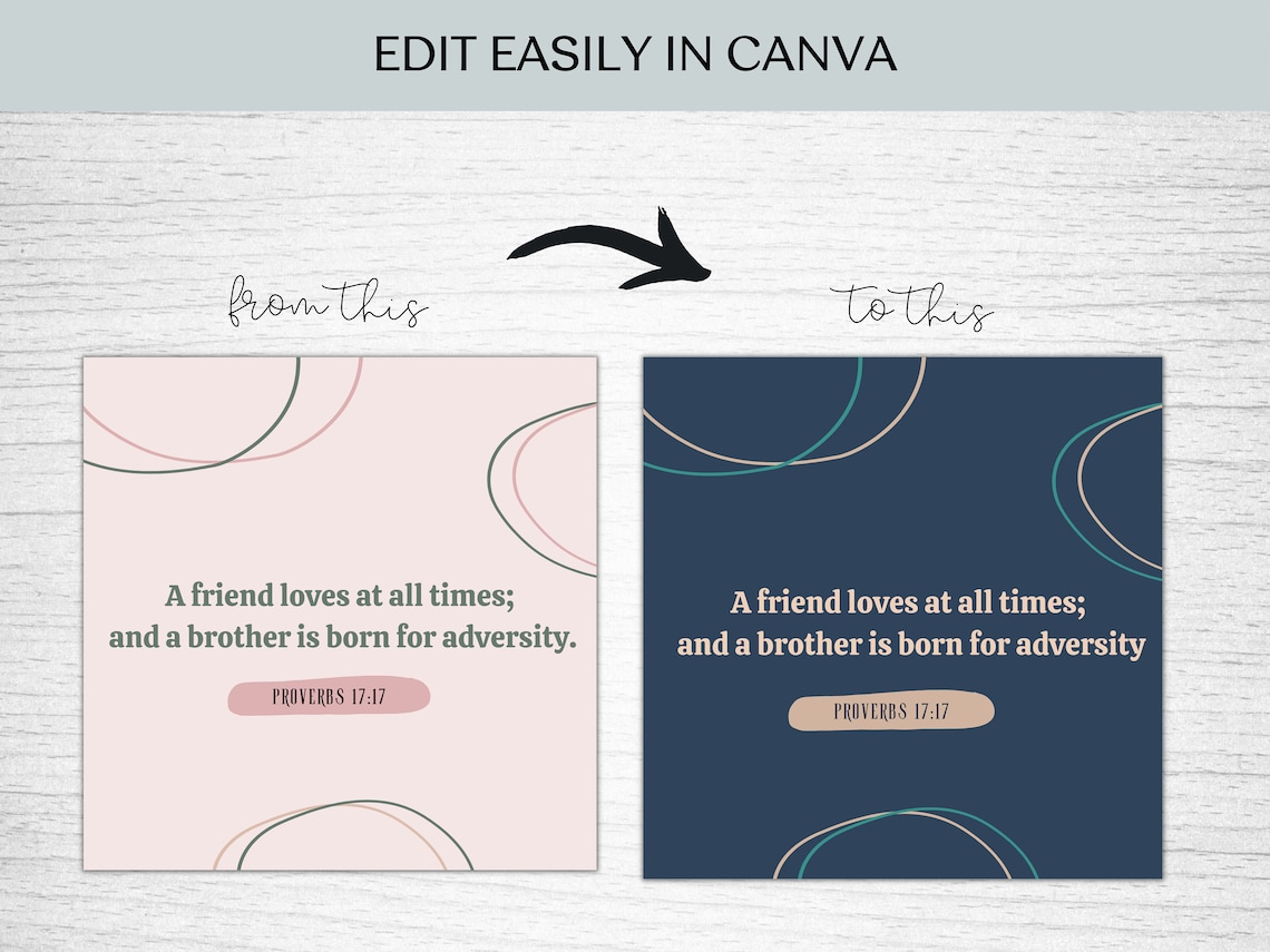 30 Editable Bible Verse Template for Stunning Instagram Posts, Use With Canva. Bible Scripture ...