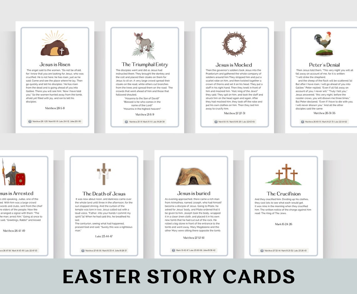 Printable Easter Scripture Cards Holy Week Cards Easter - Etsy