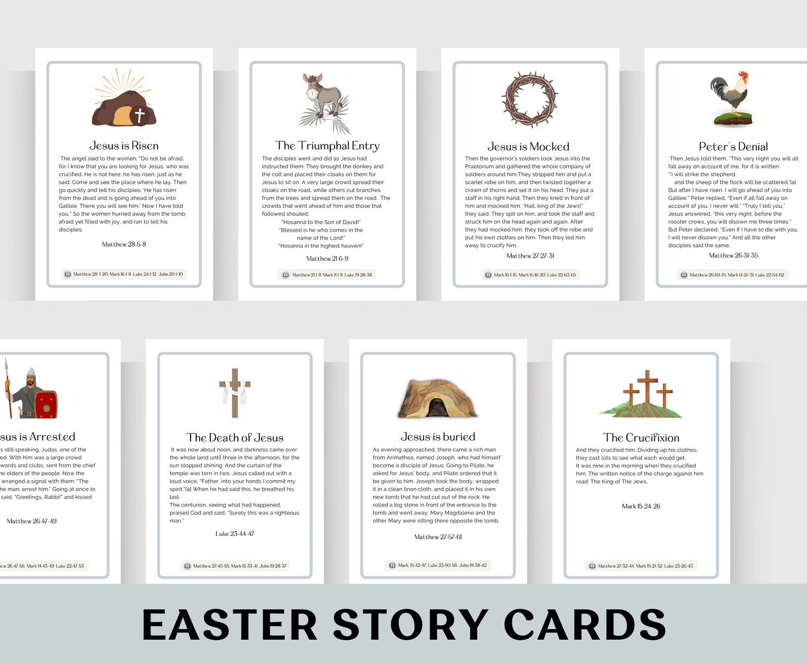 Printable Easter Scripture Cards Holy Week Cards Easter - Etsy