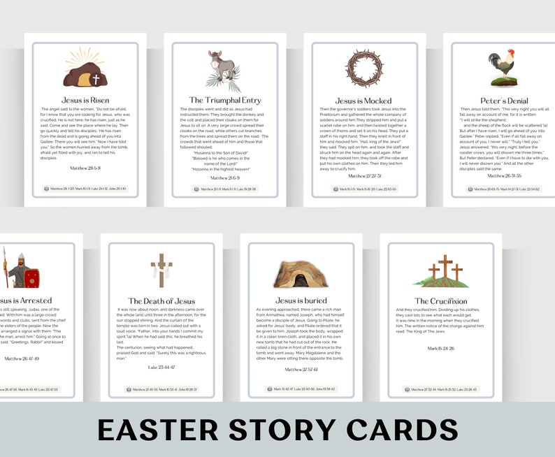 Printable Easter Scripture Cards Holy Week Cards Easter - Etsy