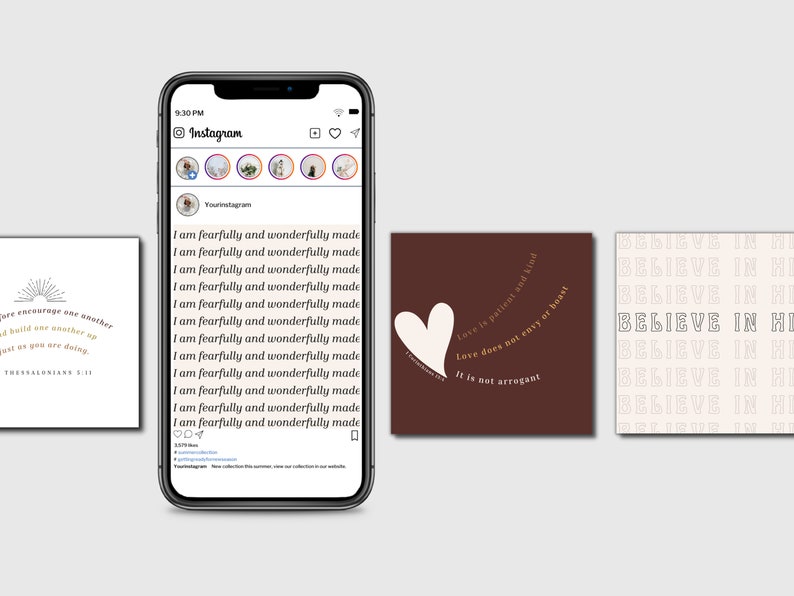 20 Bible Verse Instagram Canva Template, Christian Instagram Template ...