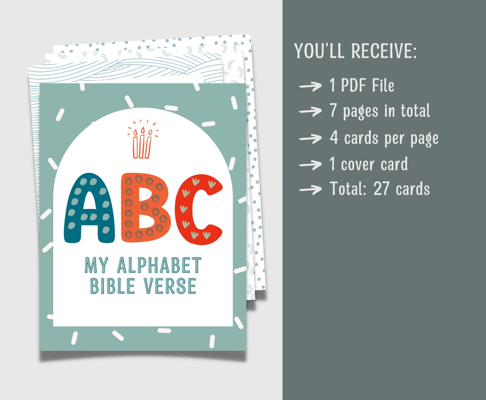 ABC Scripture Flash Cards Bible Verse Alphabet Cards Set | Etsy