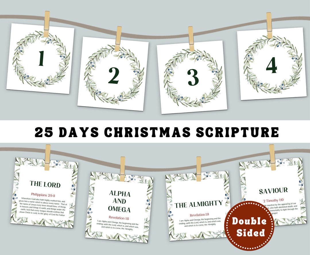 Name of Jesus Advent Calendar, Printable, Christmas Countdown, Bible ...