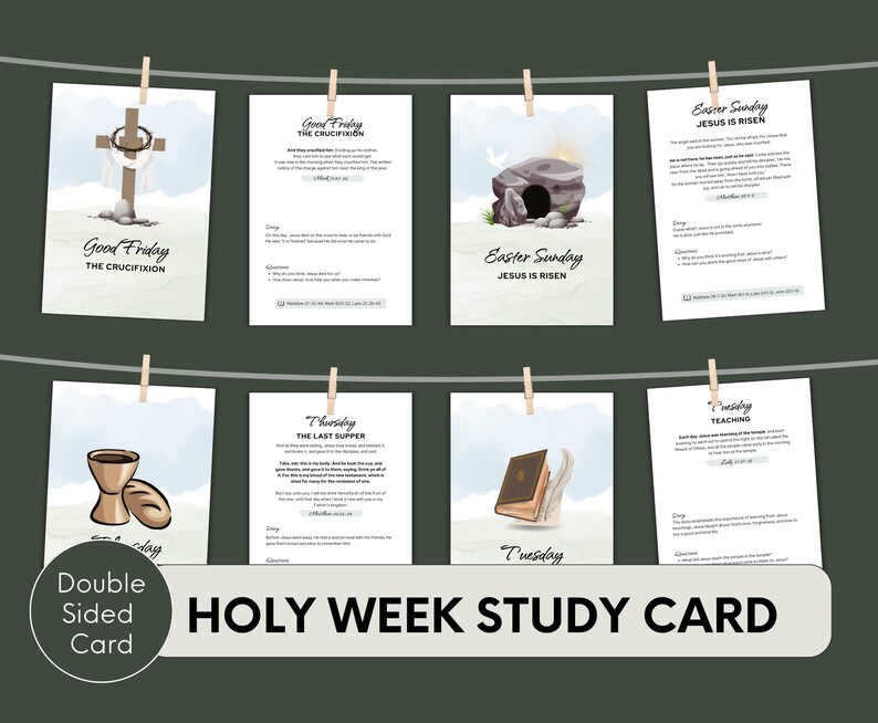 Christian Easter Story Cards: Holy Week Bible Study (PDF) - Etsy
