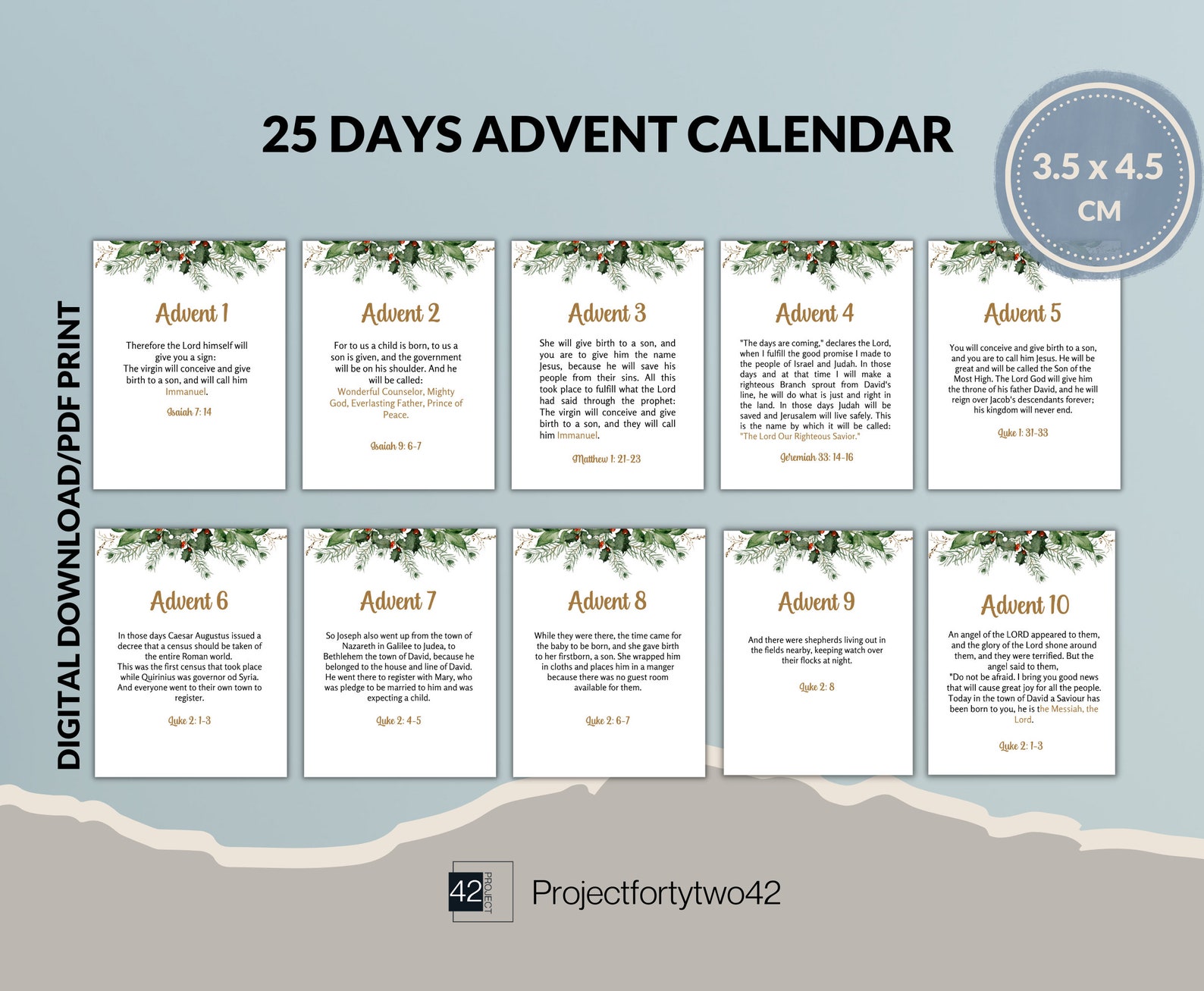 Scripture Advent Calendar for Printable Christmas Countdown - Etsy Canada