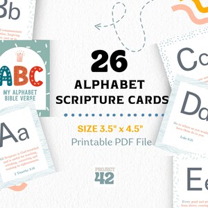 ABC Scripture Flash Cards, Bible Verse Alphabet Cards Set, Homeschool ...