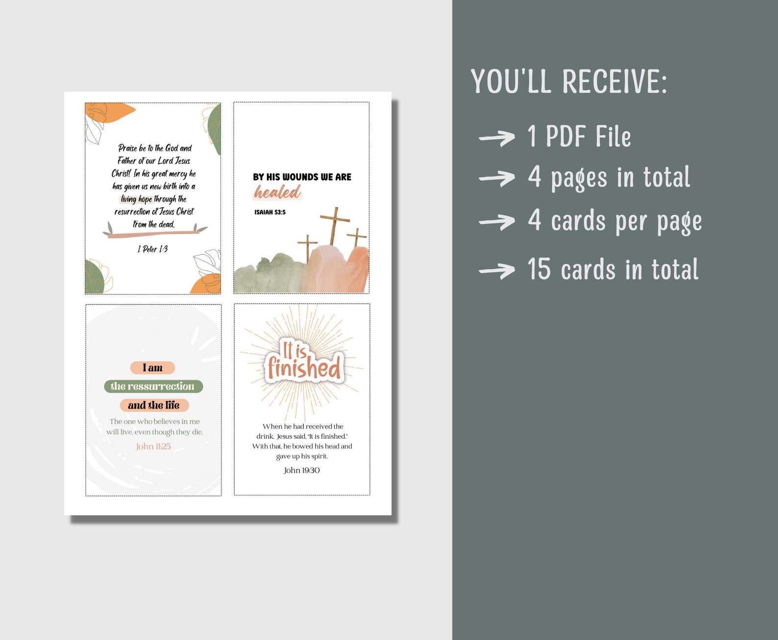 Easter Scripture Cards, Holy Week Cards, Easter Countdown, Christian ...