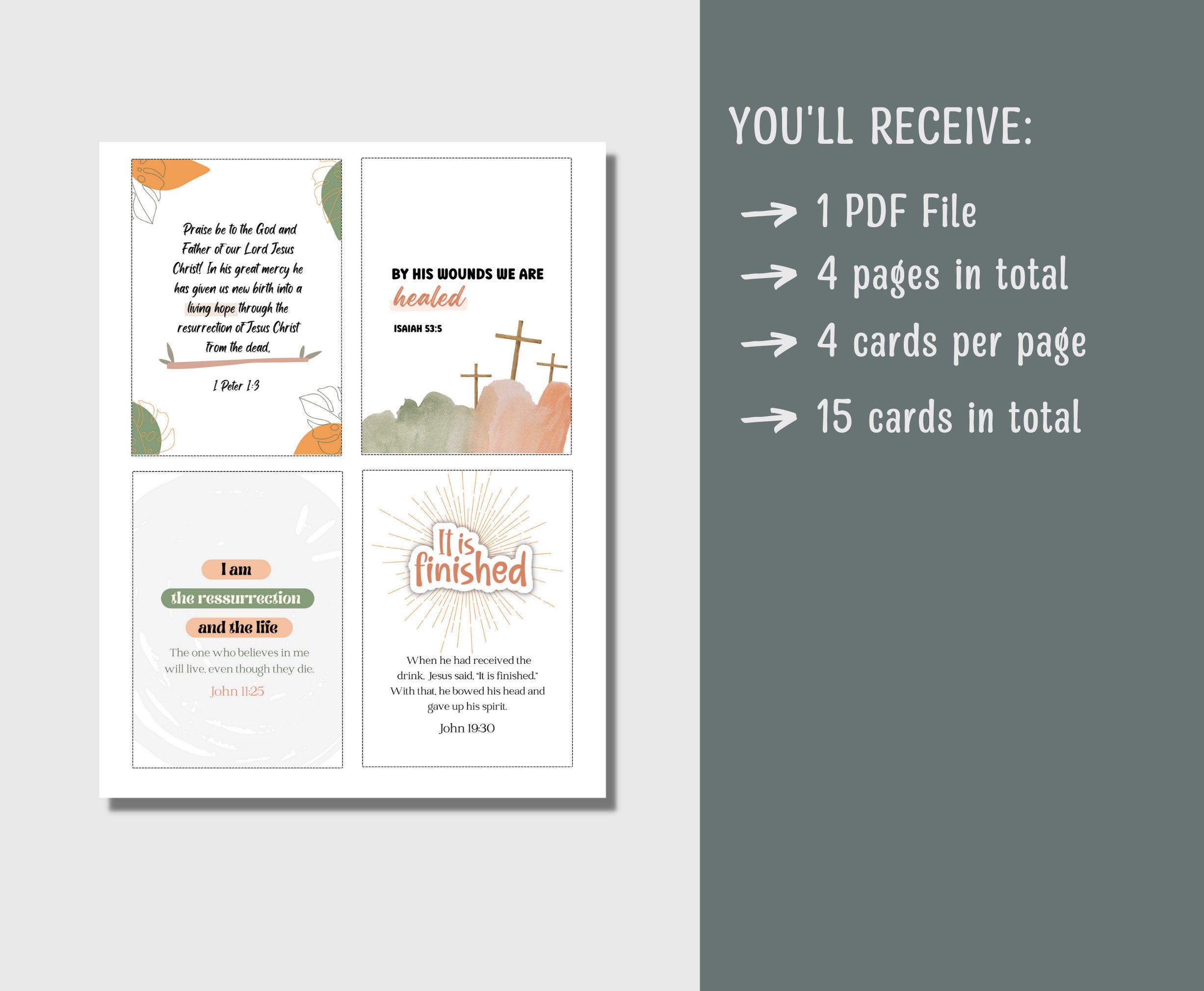 Easter Scripture Cards, Holy Week Cards, Easter Countdown, Christian ...