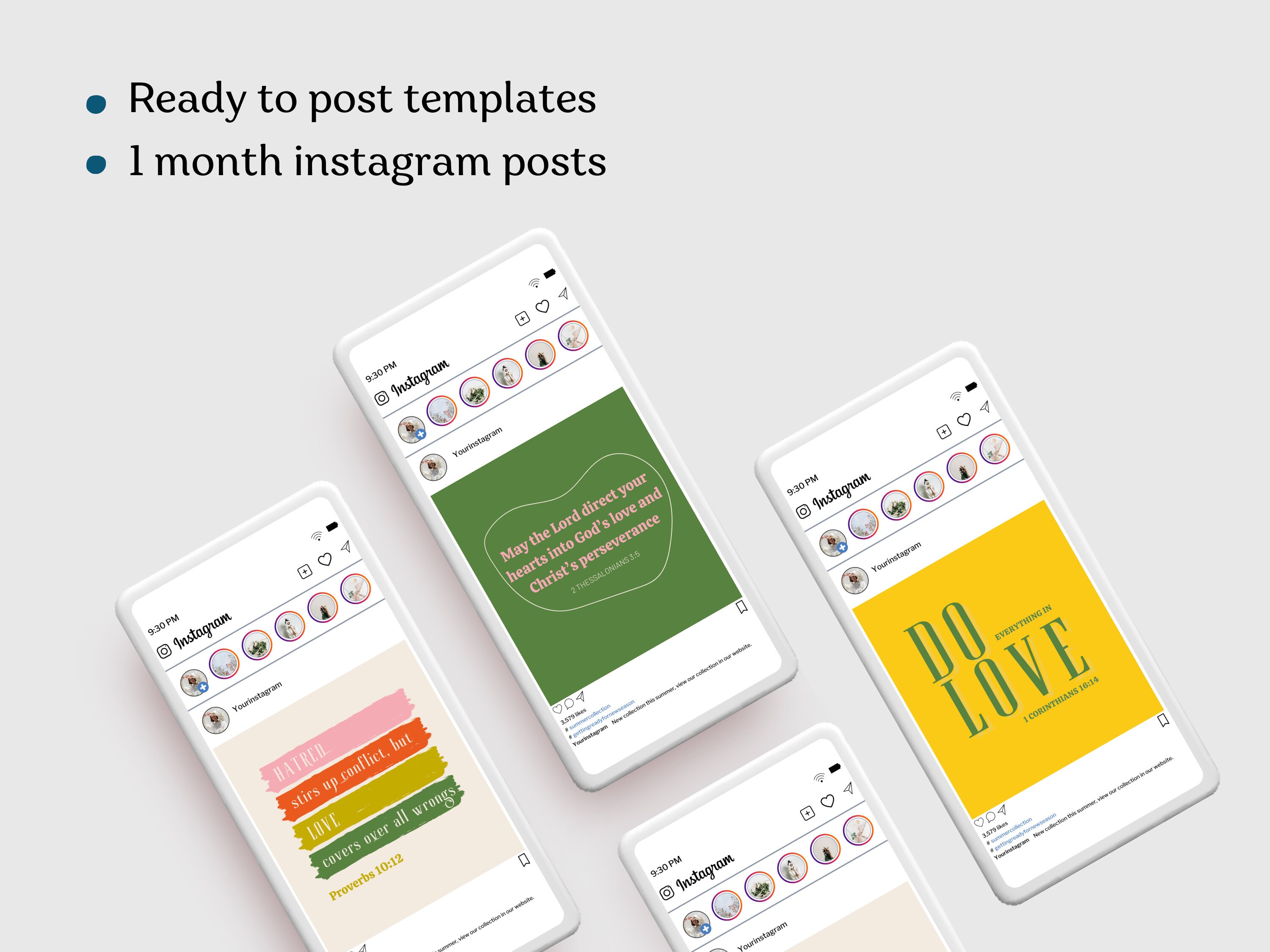 30 Scripture Instagram Template, Christian Instagram Template, Social Media Template, Canva ...