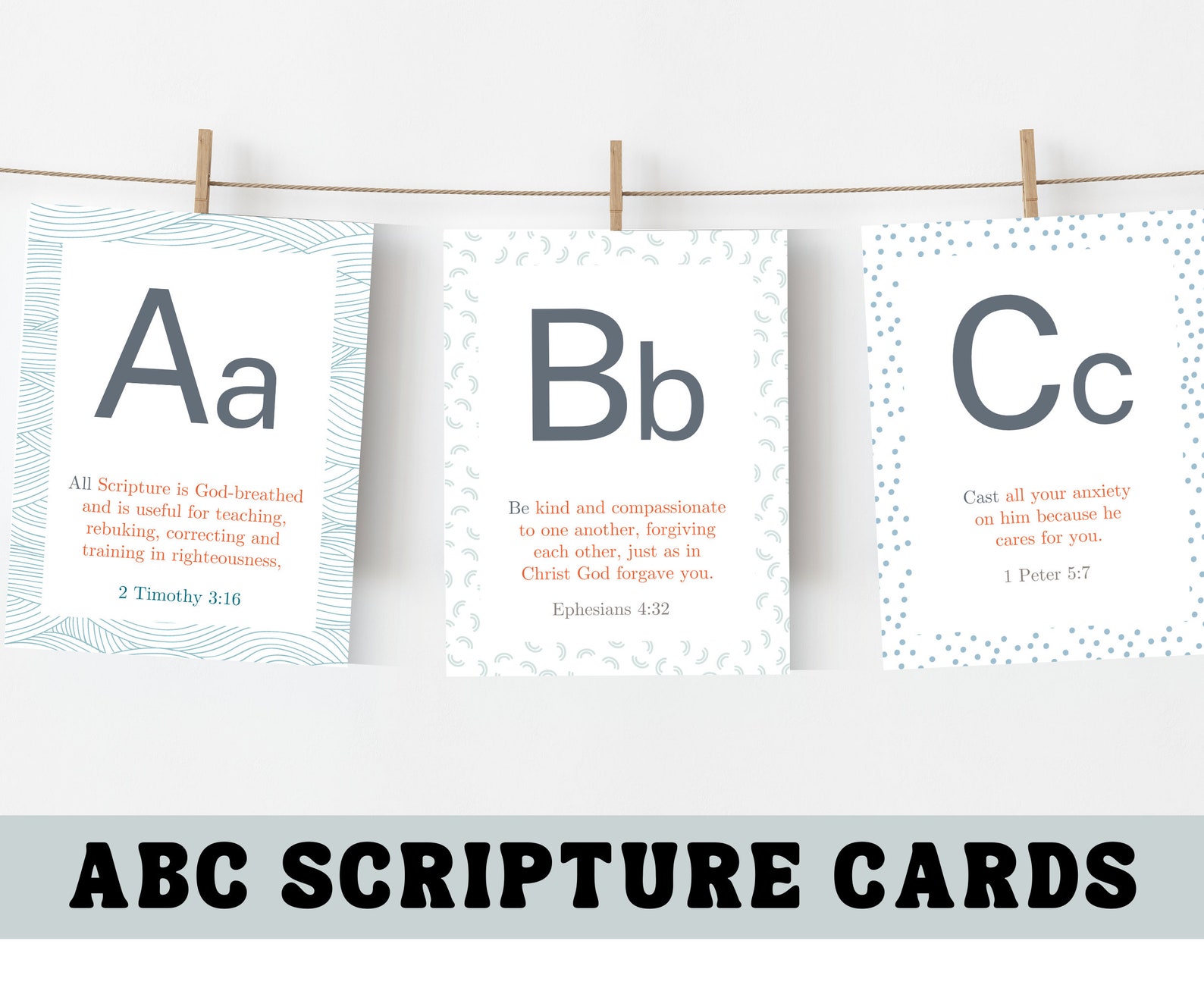 ABC Scripture Flash Cards, Bible Verse Alphabet Cards Set, Homeschool ...