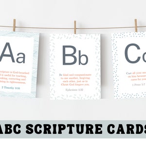 ABC Scripture Flash Cards, Bible Verse Alphabet Cards Set, Homeschool ...