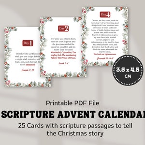 Scripture Advent Calendar for Printable, Christmas Countdown, Bible ...