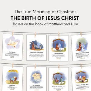Printable Nativity Story Cards: Christmas Bible Verse Activity (PDF ...