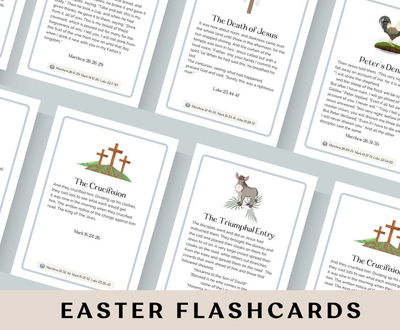 Printable Easter Scripture Cards Holy Week Cards Easter - Etsy
