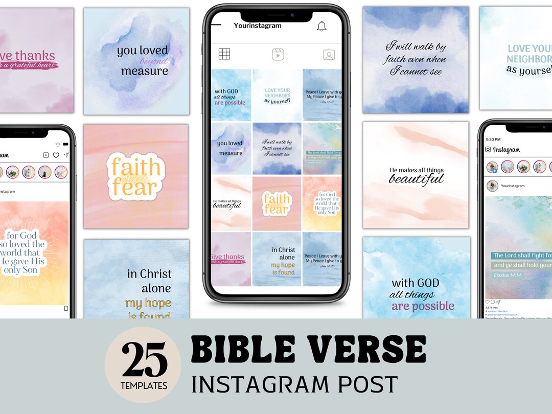 25 Bible Verse Instagram Template, Christian Instagram Template, Social ...