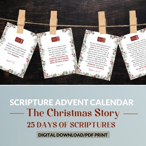 Scripture Advent Calendar for Printable Christmas Countdown | Etsy