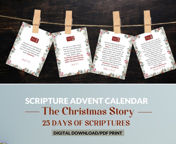 Scripture Advent Calendar for Printable Christmas Countdown | Etsy