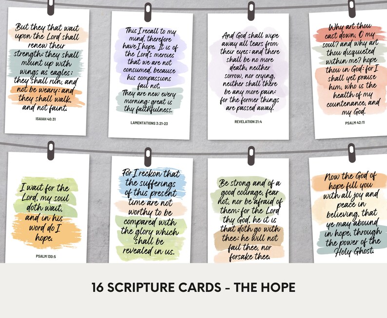 Scripture Cards Printable, Bible Verse About Hope, Encouragement and ...