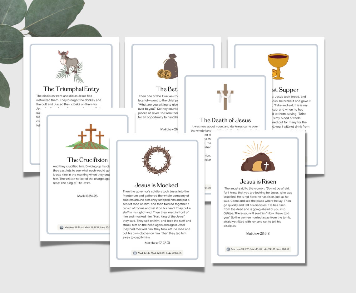 Easter Story Cards, Holy Week Cards, Easter Countdown, Christian Easter ...