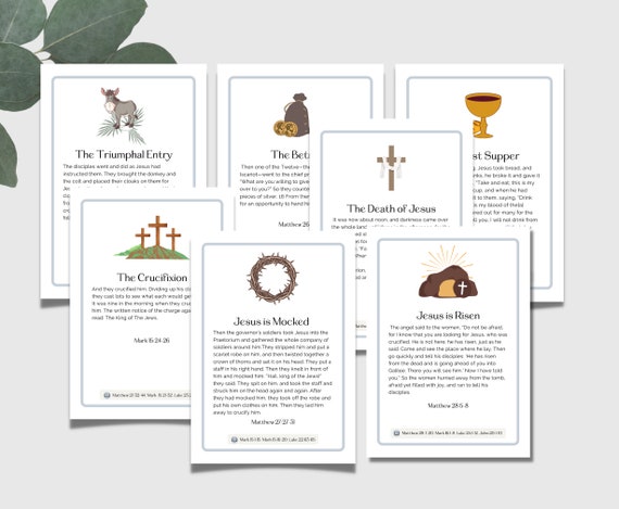 Easter Story Cards Holy Week Cards Easter Countdown | Etsy