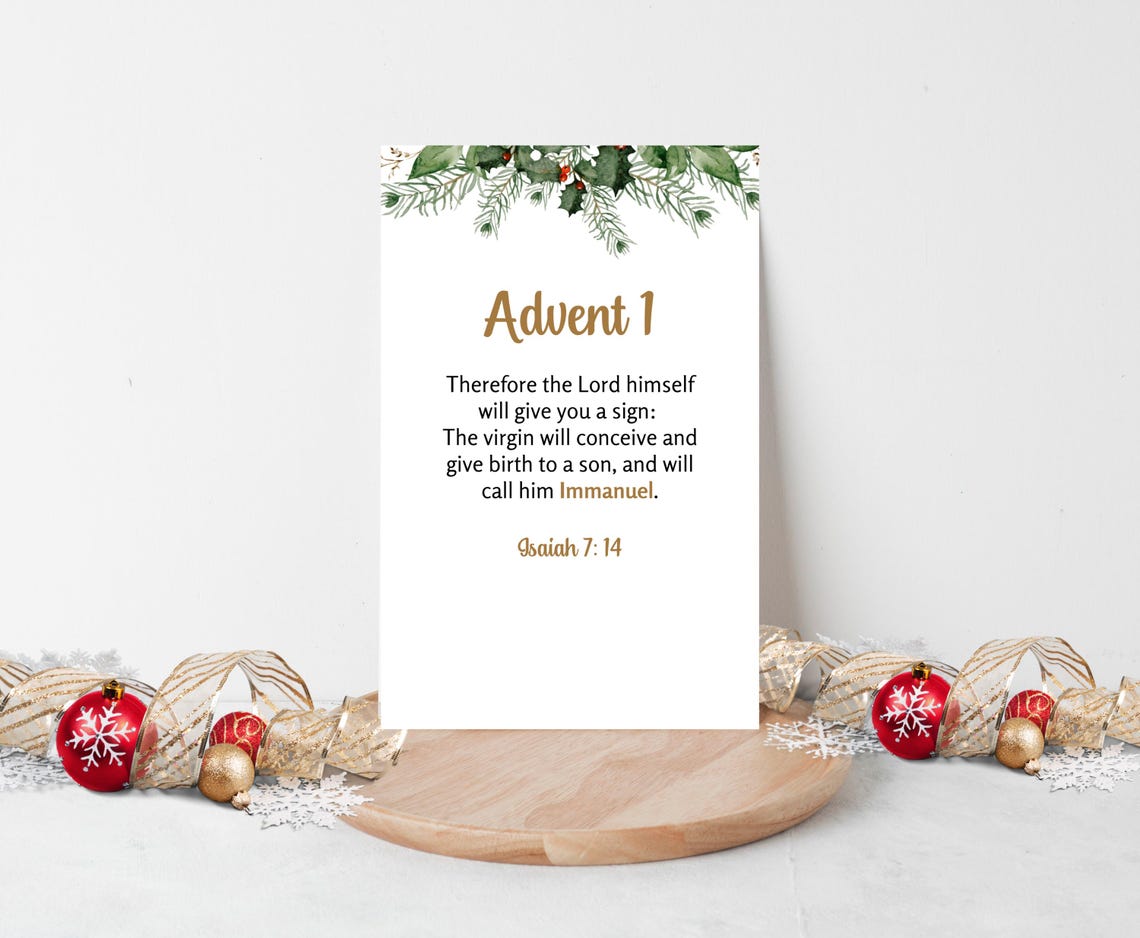 Scripture Advent Calendar for Printable, Christmas Countdown, Bible ...