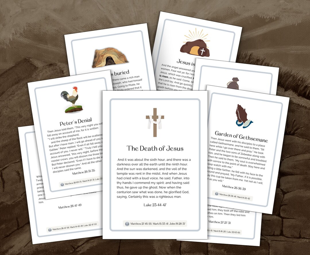 Printable Easter Scripture Cards, Holy Week Cards, Christian Easter ...