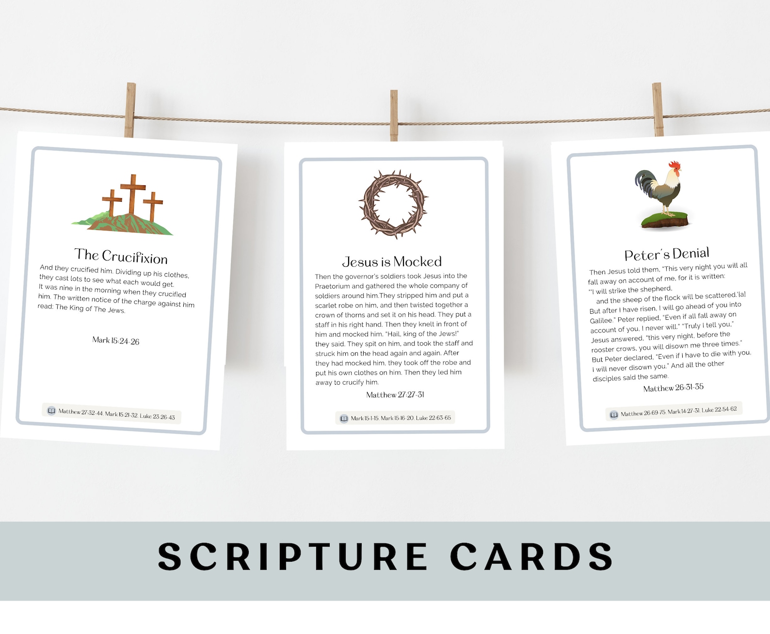 Printable Easter Scripture Cards Holy Week Cards Easter - Etsy
