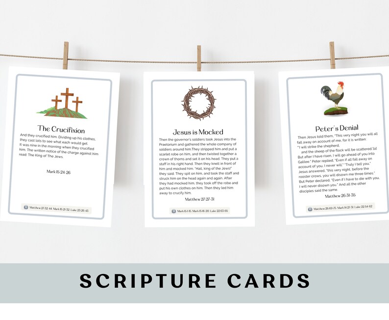 Printable Easter Scripture Cards Holy Week Cards Easter - Etsy