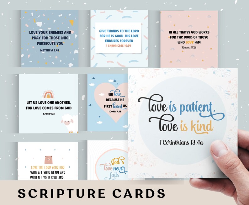 Kids Scripture Cards, Children's Bible Verse Memory, Scripture Card for ...