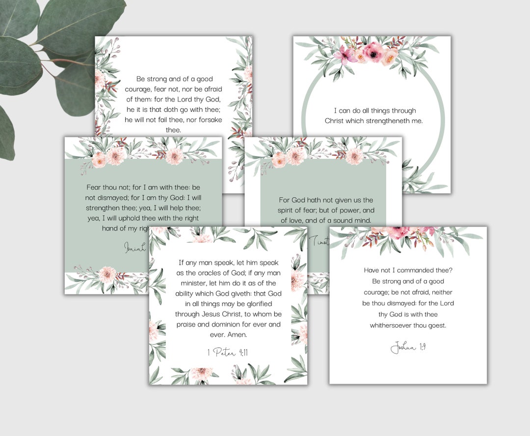 Printable Encouraging Verse Cards Bible Scripture About - Etsy