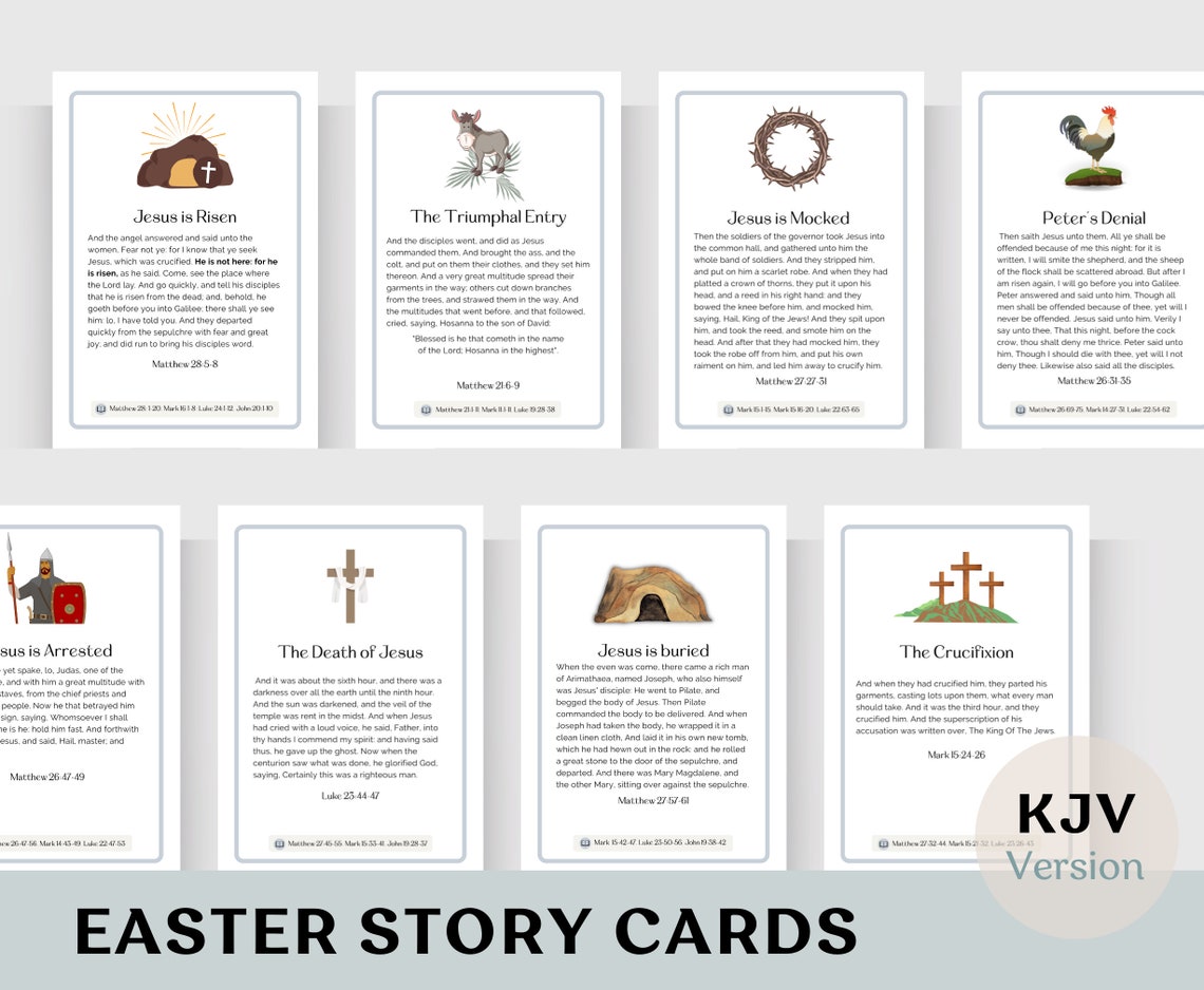 KJV Easter Story Cards: Holy Week Scripture (PDF Download) - Etsy