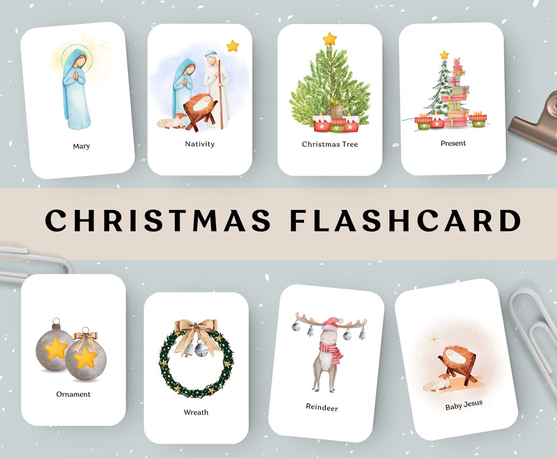 Christmas Words Flashcard, Christmas Vocabulary, Digital Download ...