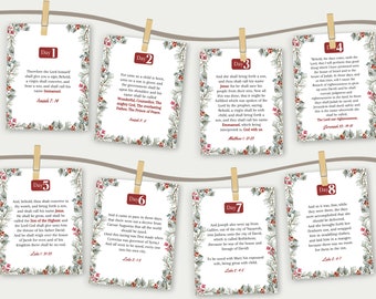 Scripture Advent Calendar for Printable, Christmas Countdown, Bible ...