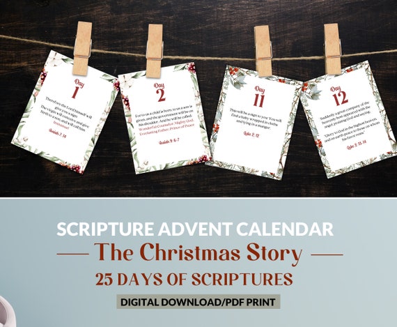 Scripture Advent Calendar for Printable Christmas Countdown | Etsy