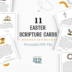 Printable Easter Scripture Cards, Holy Week Cards, Easter Countdown ...