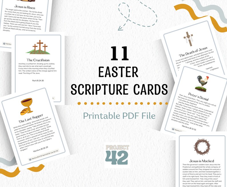 Printable Easter Scripture Cards Holy Week Cards Easter - Etsy