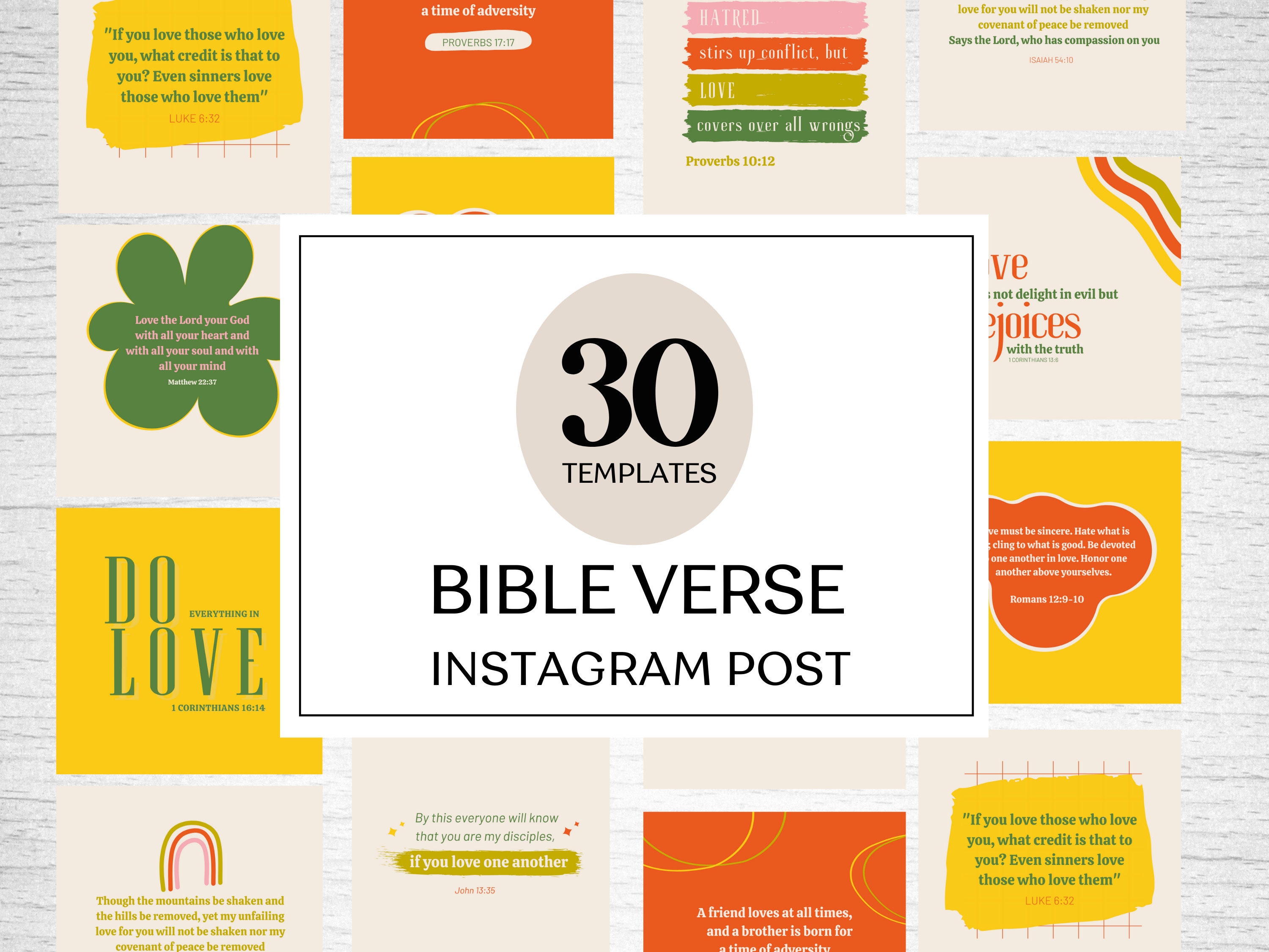 30 Scripture Instagram Template, Christian Instagram Template, Social Media Template, Canva ...