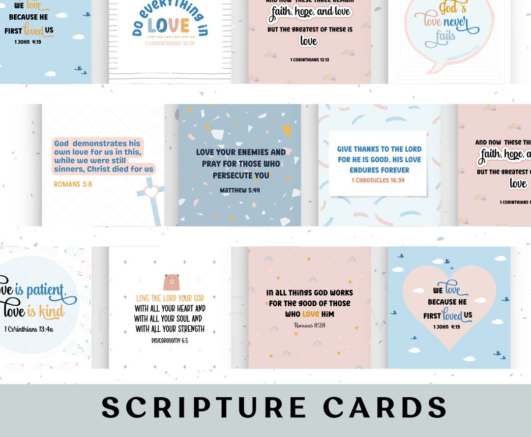 Kids Scripture Cards, Children's Bible Verse Memory, Scripture Card for ...